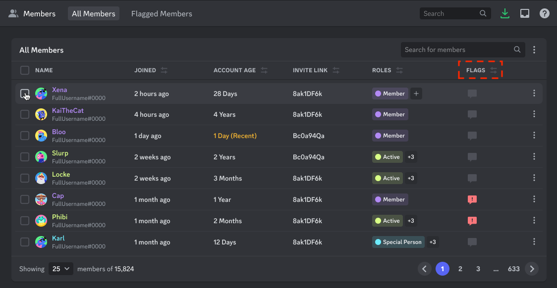 Members Page – Discord