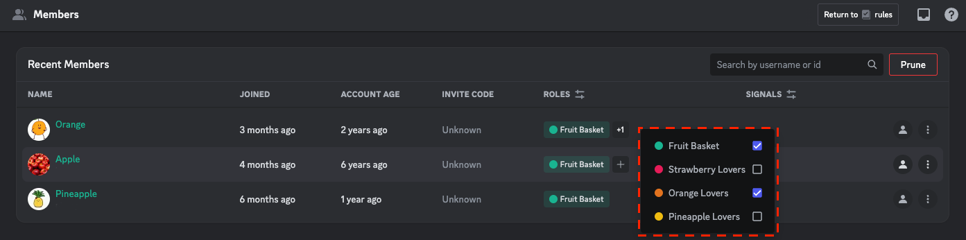 Members Page – Discord