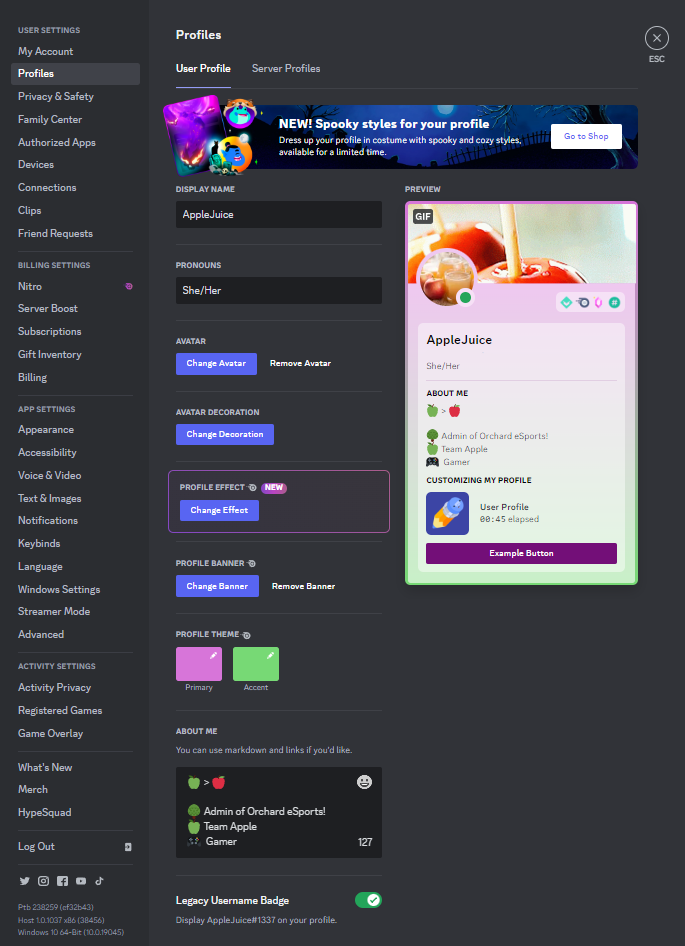 Custom Profiles – Discord