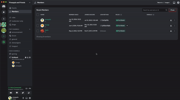 Members Page – Discord