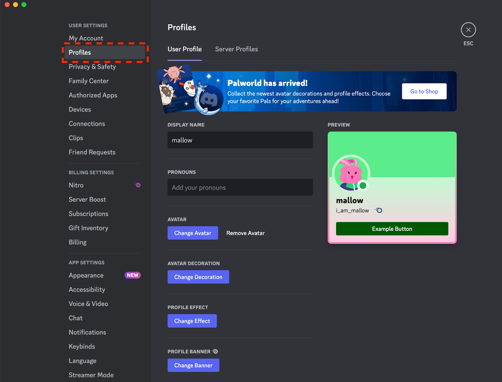 Perfiles personalizados – Discord