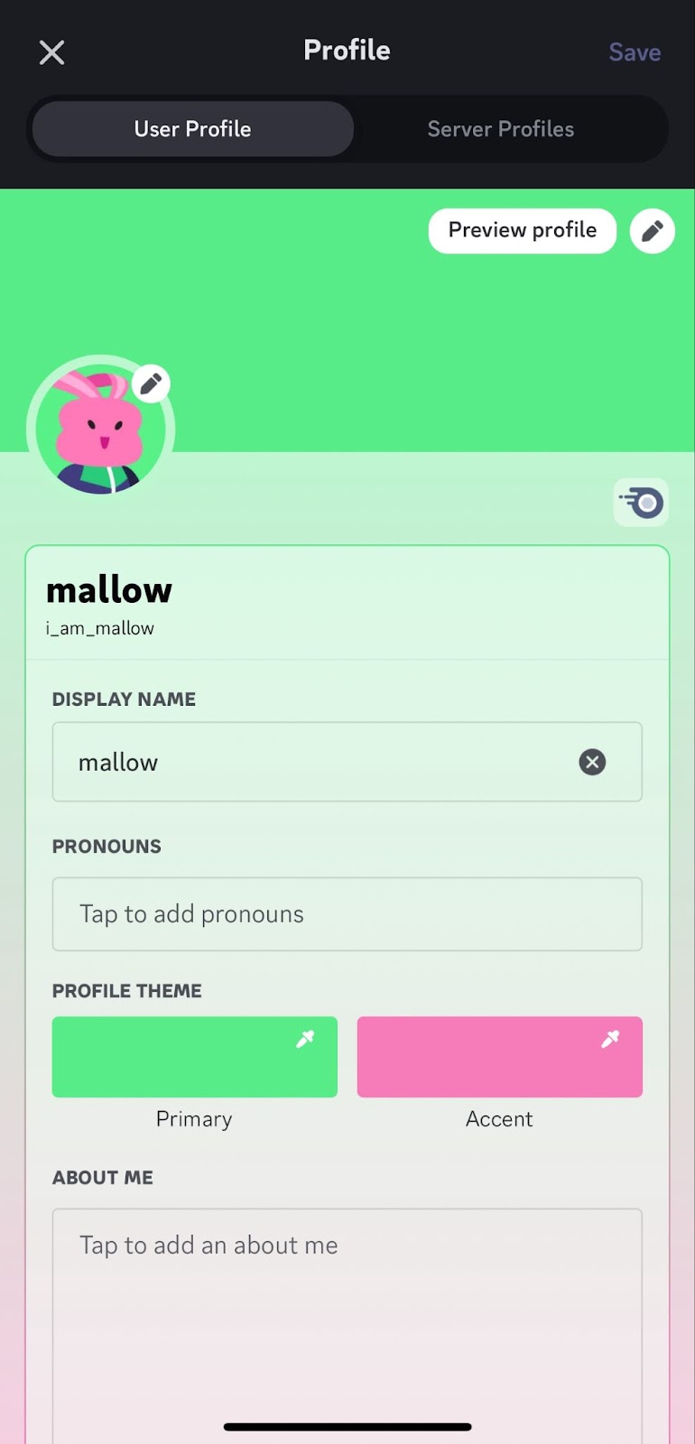 Custom Profiles – Discord