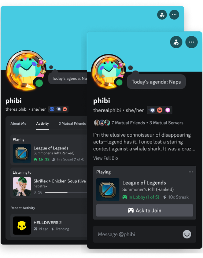 Activity Status (Recent Activity) – Discord