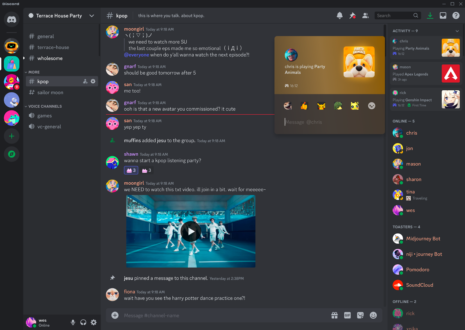 Elenco membri Attività recenti FAQ – Discord