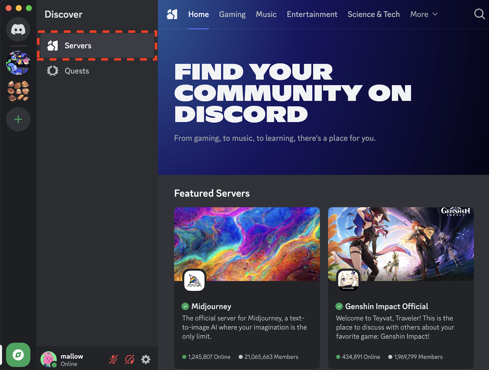 แท็บการค้นพบ – Discord