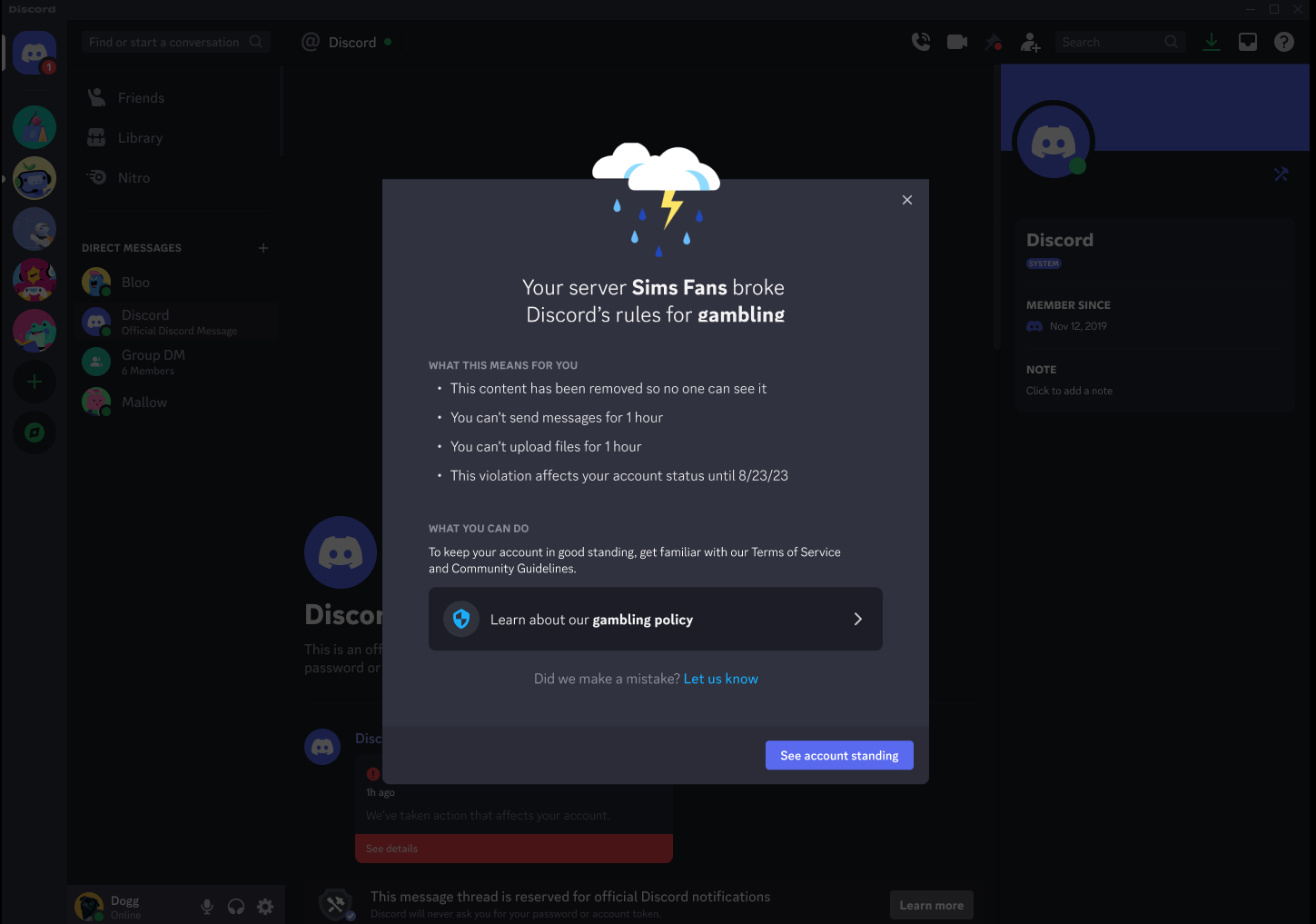 Discord Uyarı Sistemi – Discord