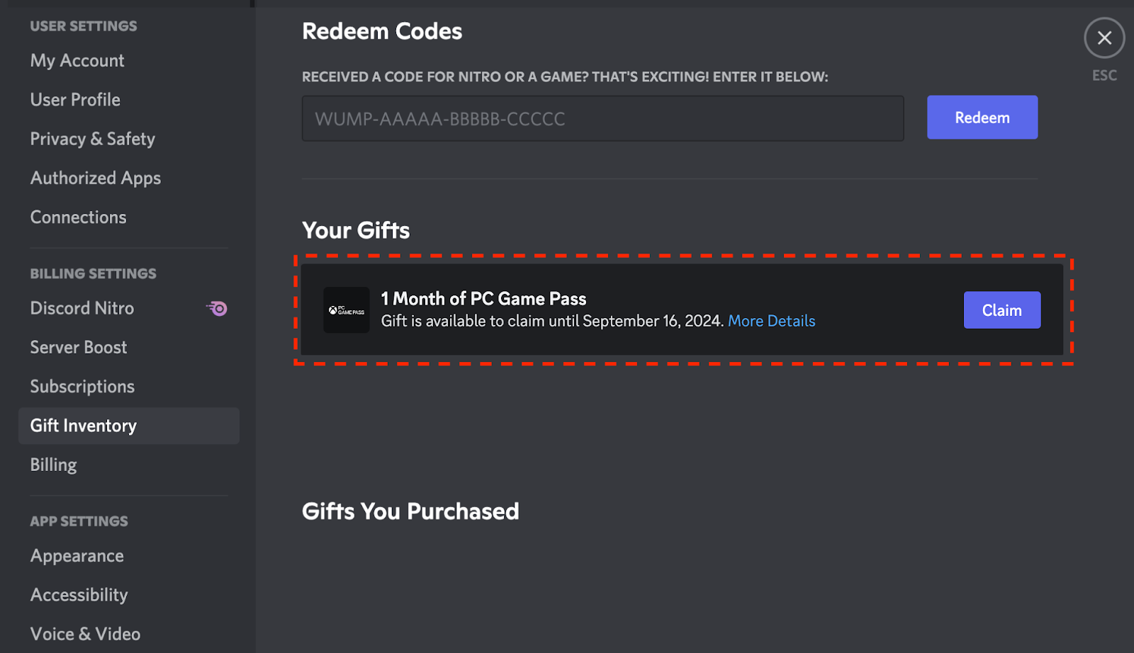 Game pass code store