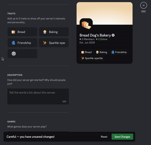 Server Profile – Discord