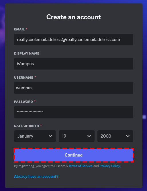 Guide för registrering av Discord – Discord