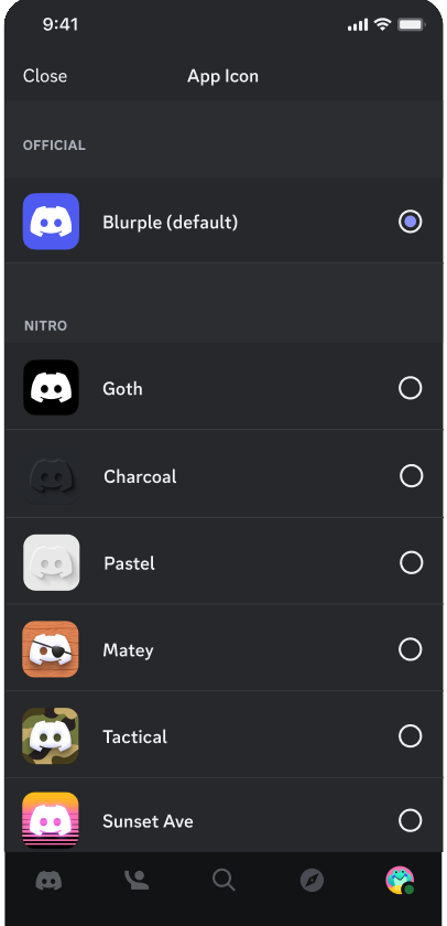 ไอคอนแอปแบบกำหนดเอง – Discord
