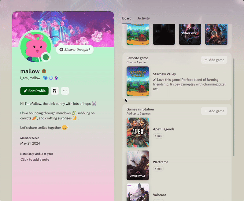 Custom Profiles – Discord