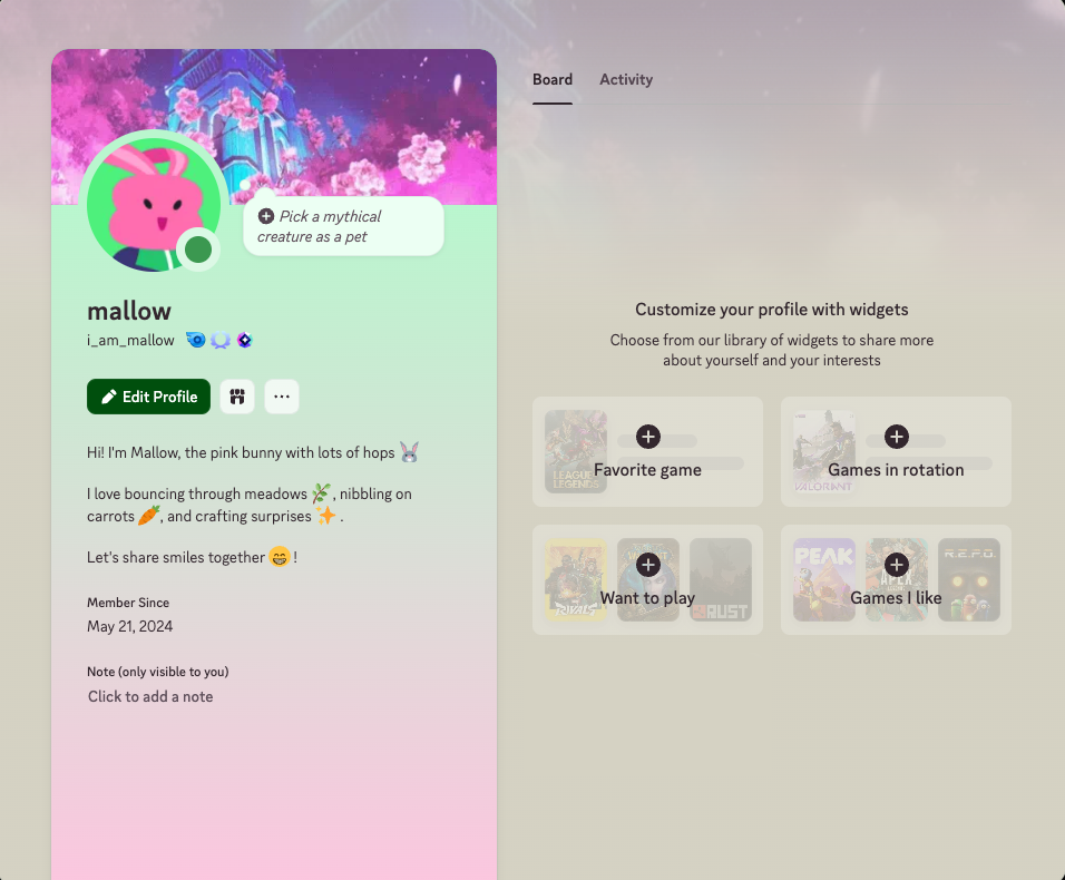 Custom Profiles – Discord