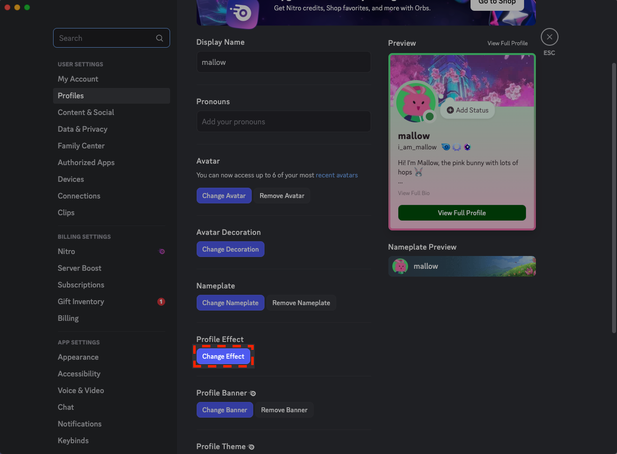 Perfiles personalizados – Discord