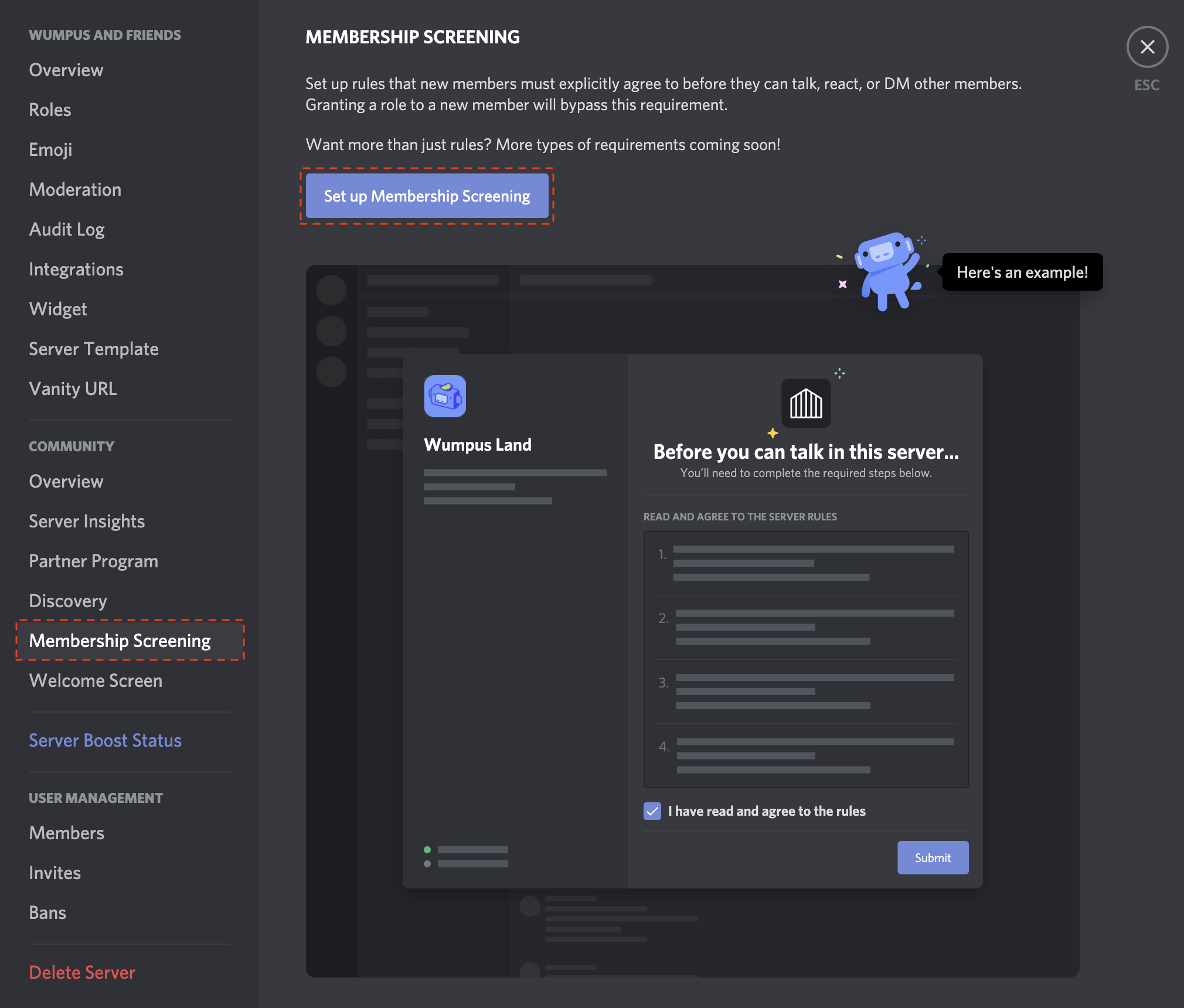 Rules Screening FAQ Discord