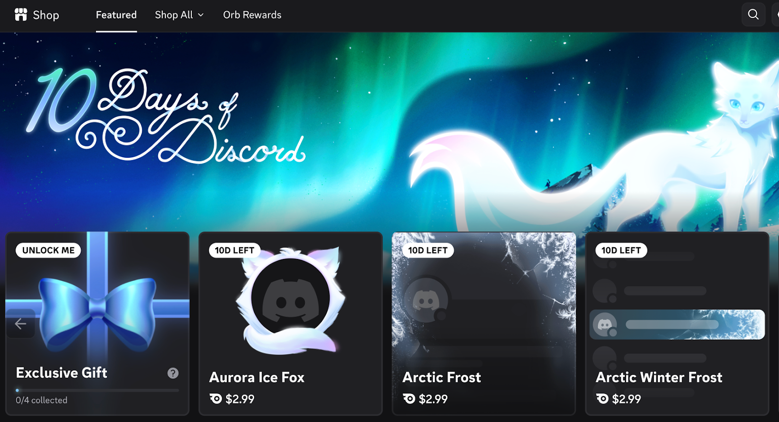 10일간의 Discord: 기간 한정 겨울 컬렉션 – Discord