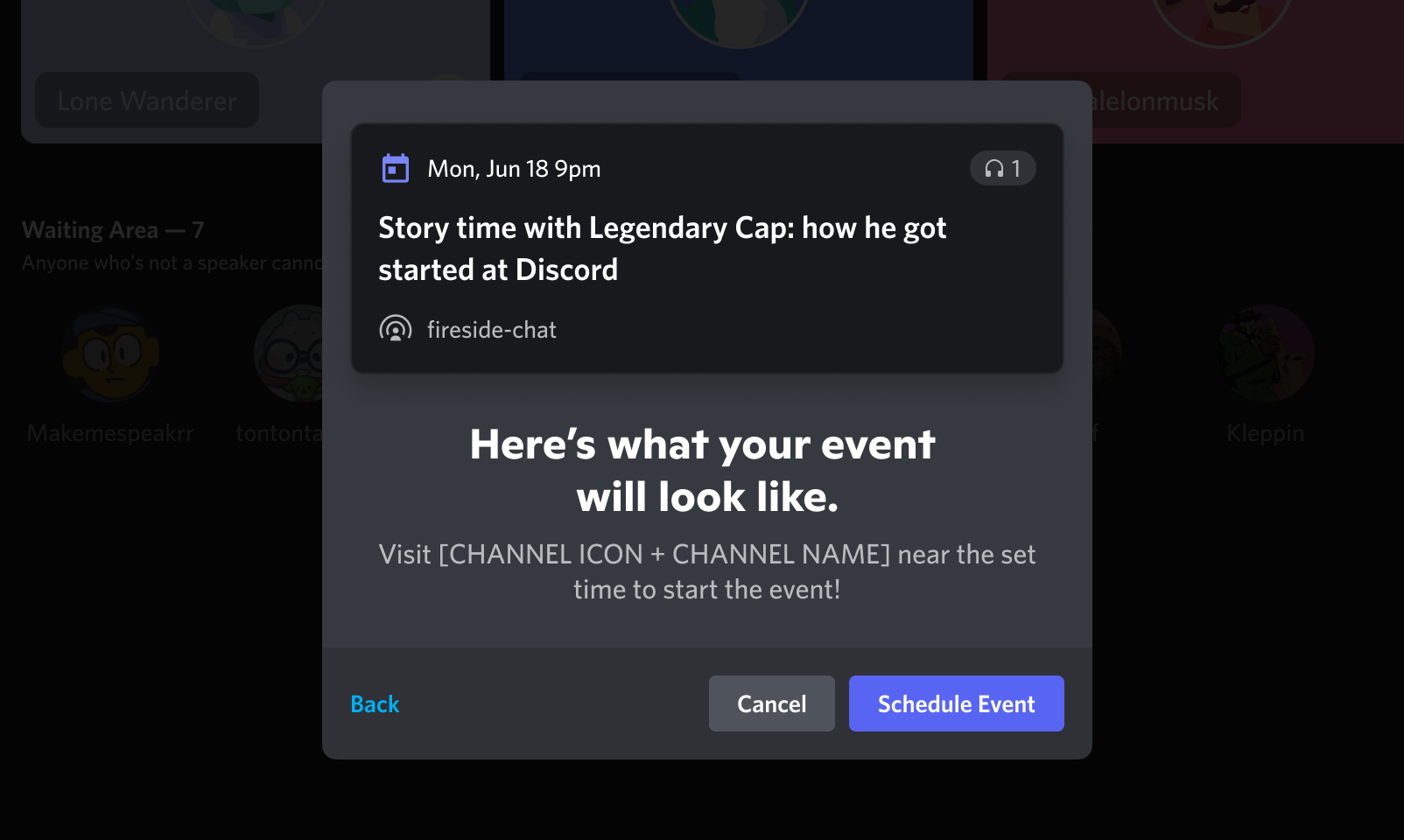 Scheduled Events Discord