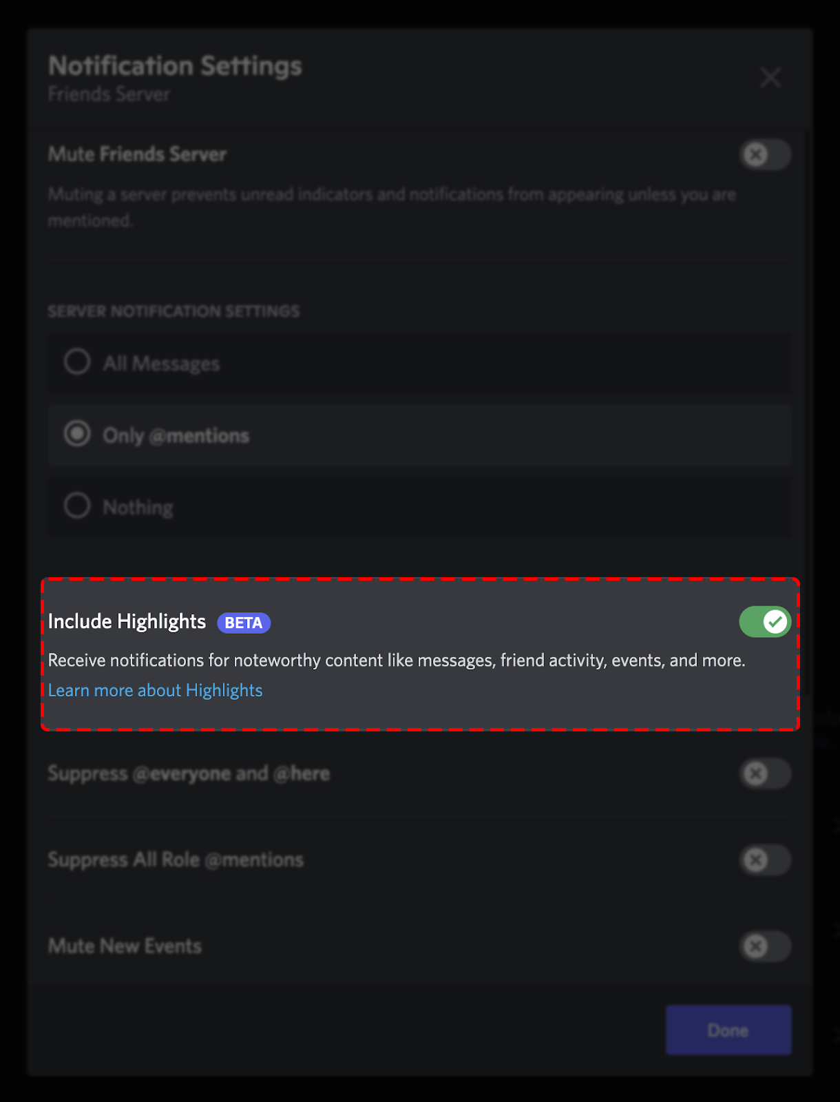 Highlights Notifications – Discord